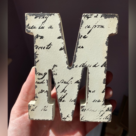 Wall Decor | Letter M Wood Block With Design On The Front | Poshmark